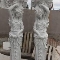 China Custom Life Size Egyptian cream marble stone decoration roman pillar mold for sale for sale