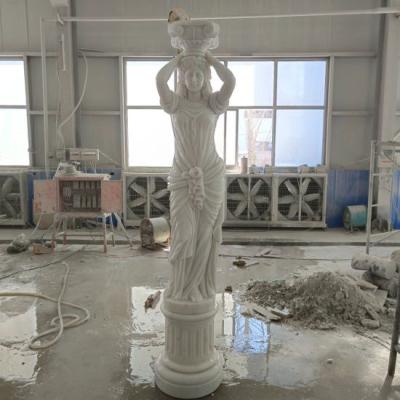 China Life Size European Classical Corinthian Order Marble Pillar for Architecture Building for sale