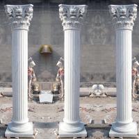 China Natural Marble Hollow Technique Hand Carved Polished Roman Style Stone Column Pillar for sale