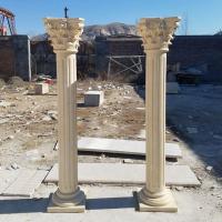 China Natural Marble Hollow Technique Hand Carved Polished Roman Style Stone Column Pillar for sale