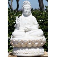 China Traditional Design Style Large Natural Stone Kwan Im Statue Buddha Guanyin Sculpture for sale