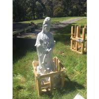 China Marble Sculpture for Garden Decor Custom Life Size White Marble Guanyin Buddha Statue for sale