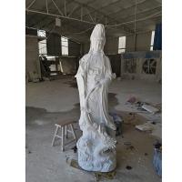 China Marble Sculpture for Garden Decor Custom Life Size White Marble Guanyin Buddha Statue for sale