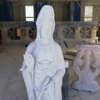 China Marble Sculpture for Garden Decor Custom Life Size White Marble Guanyin Buddha Statue for sale