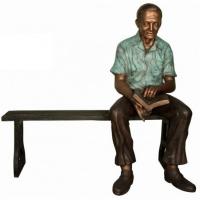 China Customized Bronze Sitting Man Sculpture on Bench Sale in Europe Regional Feature for sale