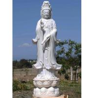 China Western Style Natural Marble Guanyin Buddha Statue for Chinese Buddhism Theme Indoor Decor for sale