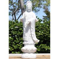 China Western Style Natural Marble Guanyin Buddha Statue for Chinese Buddhism Theme Indoor Decor for sale