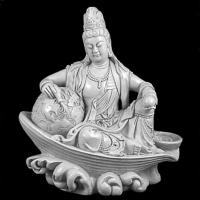 China Western Style Natural Marble Guanyin Buddha Statue for Chinese Buddhism Theme Indoor Decor for sale