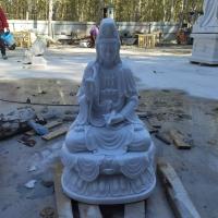 China Custom Outdoor Large Natural Stone Marble Kwan Im Statue Buddha Guanyin Sculpture For Sale for sale