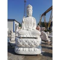 China Western Style Three-Faced White Marble Guanyin Sculpture for City Square Garden Decor for sale