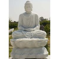 China Factory Wholesale Large Life Size Sitting Buddha Buddhist Sculpture White Marble Stone Carving Temple Use Large Buddha Statue for sale