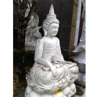 China Factory Wholesale Large Life Size Sitting Buddha Buddhist Sculpture White Marble Stone Carving Temple Use Large Buddha Statue for sale