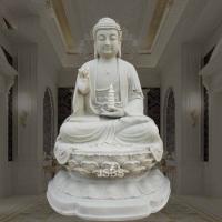 China Product Marble Buddha Statue Custom Natural Stone Craft Large Temple Garden Home Decor for sale