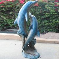 China Art Collectible Handmade Custom Large Bronze Mermaid Dolphin Statue Fountain Sculpture for sale