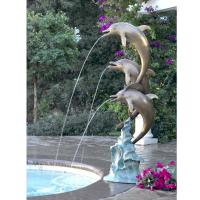 China Art Collectible Handmade Custom Large Bronze Mermaid Dolphin Statue Fountain Sculpture for sale