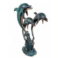 China Art Collectible Handmade Custom Large Bronze Mermaid Dolphin Statue Fountain Sculpture for sale