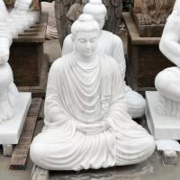 China Custom Life Size Carved White Marble Meditating Hindu God Shiva Statue in City Square for sale