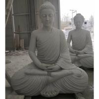 China Custom Life Size Carved White Marble Meditating Hindu God Shiva Statue in City Square for sale
