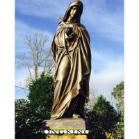 China Large Standing Mother Mary Statue for Outdoor Decor in Life Size Bronze Sculpture for sale