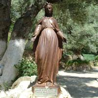 China Custom Europe Religious Bronze Mother Mary Sculpture for Church 1 Color Print Method for sale
