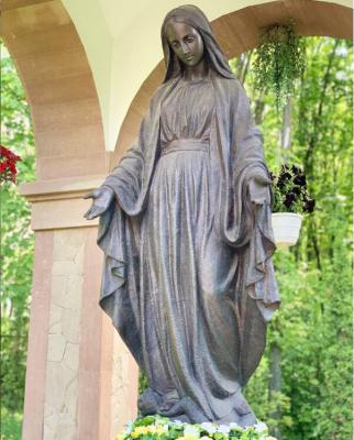 China Life Size Bronze Virgin Mary Statue Fatima Sculpture Maria Fatima Religious Statue for sale