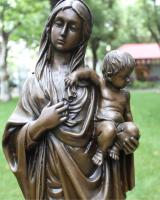 China Life Size Bronze Virgin Mary Statue Fatima Sculpture Maria Fatima Religious Statue for sale