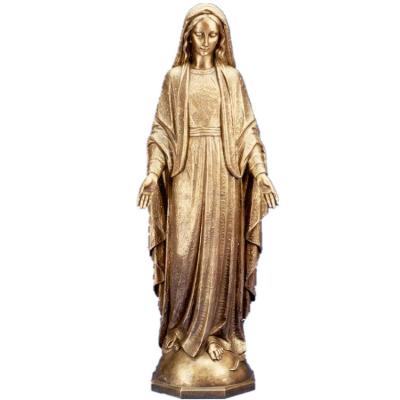 China Factory wholesale price church decorative life size brass mary statue gold bronze virgin mary statue for cheap sale for sale