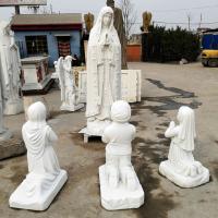 China Religious Life Size Holy Sculpture White Marble of The Virgin Mary Maria Sculpture For Indoor Home Decor for sale