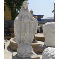 China Outdoor Natural Marble Virgin Mary and Baby Statue in Traditional Design for Your for sale
