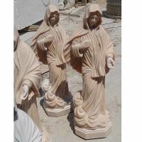 China Outdoor Natural Marble Virgin Mary and Baby Statue in Traditional Design for Your for sale