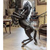 China Custom Handmade Life Size Large Metal Outdoor Garden Brass Bronze Horse Statue Sculpture For Sale for sale