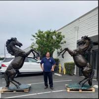 China 2024 New Style Life Size Brass Outdoor Metal Art Horse Statue Bronze Garden Sculpture for Sale for sale