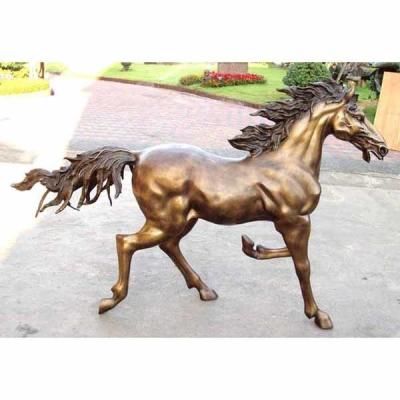 China 1 color Print Method Handmade Metal Copper Garden Golden Horse Statues for Outdoor for sale