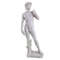 China Customer Size Life Size Decoration Life Size White Marble Nude Man Large Statue Stone Carving Statues Of David for sale