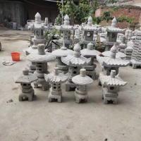 China Outdoor Garden Decor Marble Lantern Sculpture Modern Japanese Style Hand Carved Statue for sale