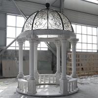 China Custom Garden Decoration Marble Gazebo with Women Statues Life Size and Customizable for sale