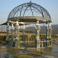 China Custom Popular gorgeous stone pavilion hand carved marble gazebo pergola outdoor marble column gazebo For Garden Decoration for sale