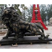 China Life Size Metal Copper Bronze Lion Statues Sculpture For Sale Brass Lion Statue Gold Lion Statues For Sale for sale