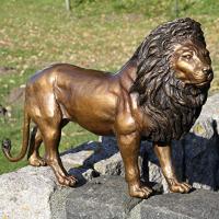 China Garden Decor Life Size Metal Lifelike Animal Sculpture Outdoor Bronze Sitting Lion Statues For Sale for sale