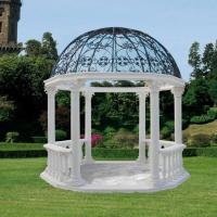 China Customized Color British Style Outdoor Stone Garden Gazebo with Hand Carved Technique for sale
