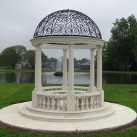 China Customized Color British Style Outdoor Stone Garden Gazebo with Hand Carved Technique for sale