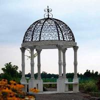 China Customized Color British Style Outdoor Stone Garden Gazebo with Hand Carved Technique for sale