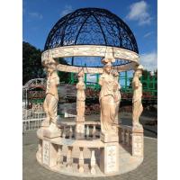 China Customized Color British Style Outdoor Stone Garden Gazebo with Hand Carved Technique for sale
