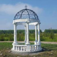 China Custom Factory wholesale high quality Large White marble column gazebo For Sale for sale