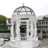 China Custom Factory wholesale high quality Large White marble column gazebo For Sale for sale