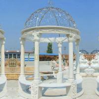 China Customized design real factory direct price garden decoration marble gazebo pergola For Garden Decor for sale
