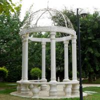China Custom Garden terrace Roman pillar rainproof landscape stone gazebo sculpture marble gazebo statue for sale