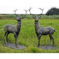 China Engraving Bronze Deer Statue Metal Cast Stag Sculpture Garden Ornament Popular Supply for sale