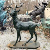 China Engraving Bronze Deer Statue Metal Cast Stag Sculpture Garden Ornament Popular Supply for sale