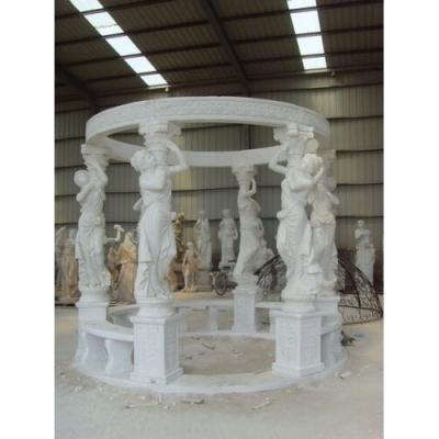 China Natural Stone Round Column Terrace Gazebo for City Square Modern Design Wedding Venue for sale